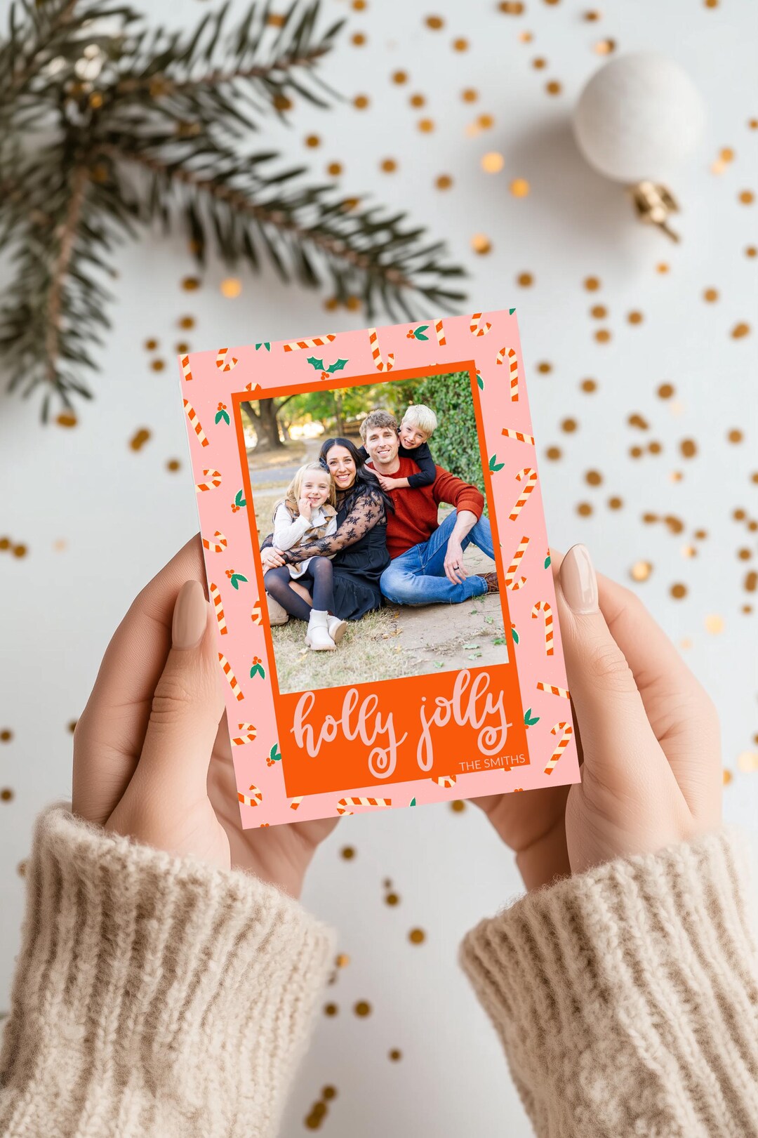 Editable Holly Jolly Christmas Card - Etsy