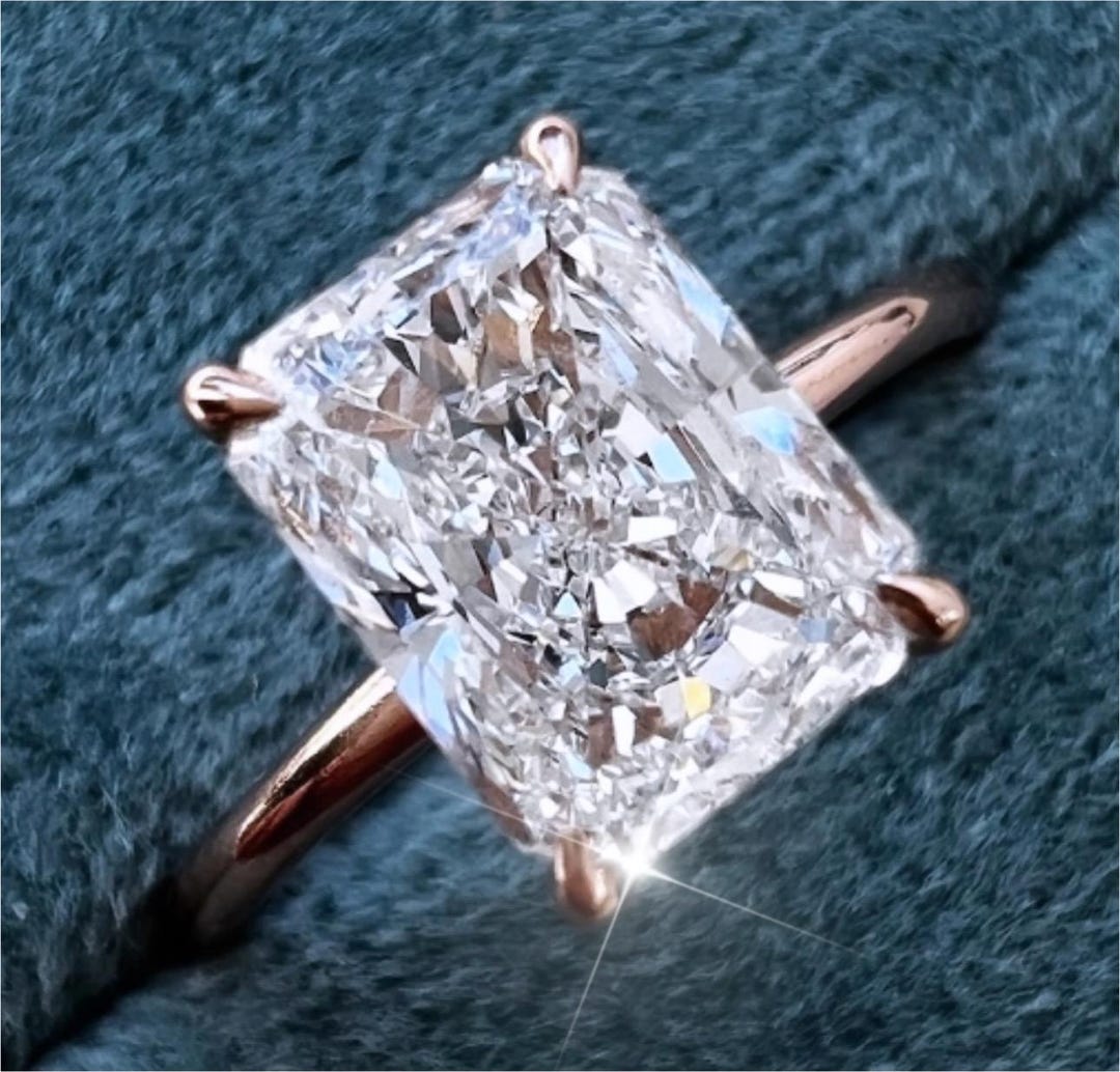 2 Carat Radiant Diamond Engagement Ring, Lab Diamond Ring, Radiant ...