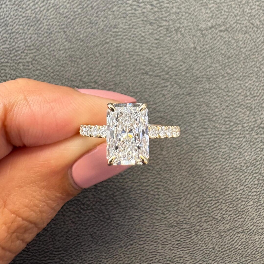 2 Carat Radiant Diamond Engagement Ring, Lab Diamond Ring, Radiant ...