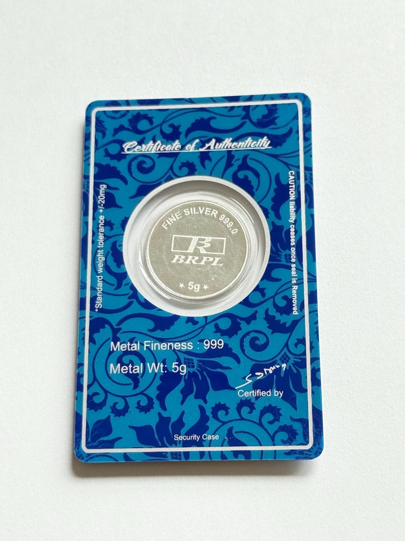 5 Gram 999 Pure Silver Indian Coins | Indian Silver Coins | Silver ...