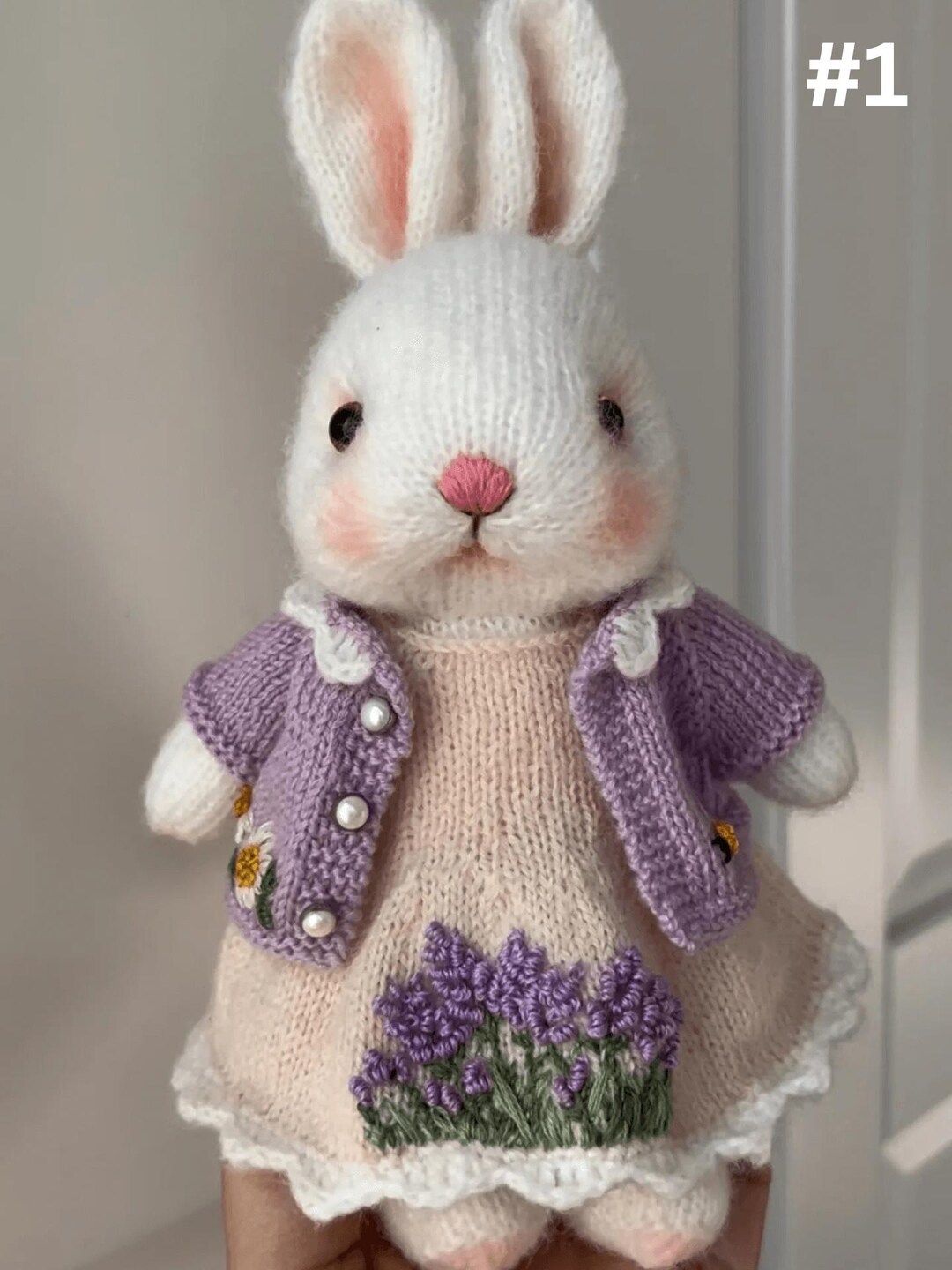 Knitted Bunny Toy Hand Knit Bunny Soft Knitted Toy Cute Knitted Toy ...