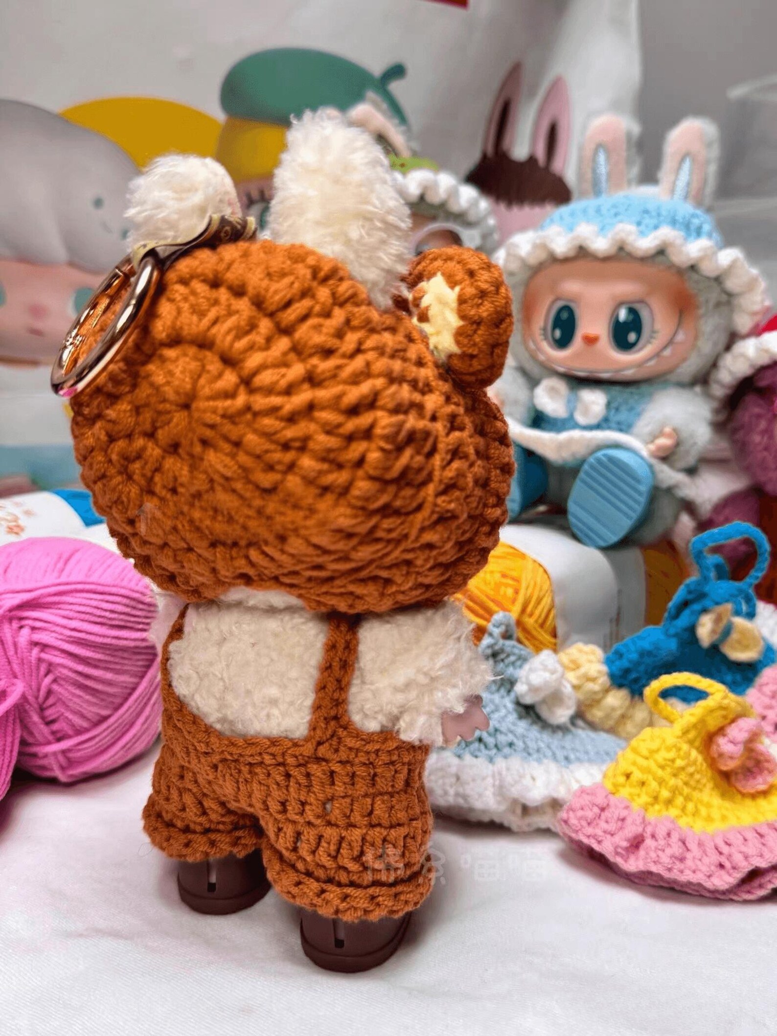 Labubu Knitted Overalls Cute Labubu Clothes 17cm, Labubu Fashion Labubu ...