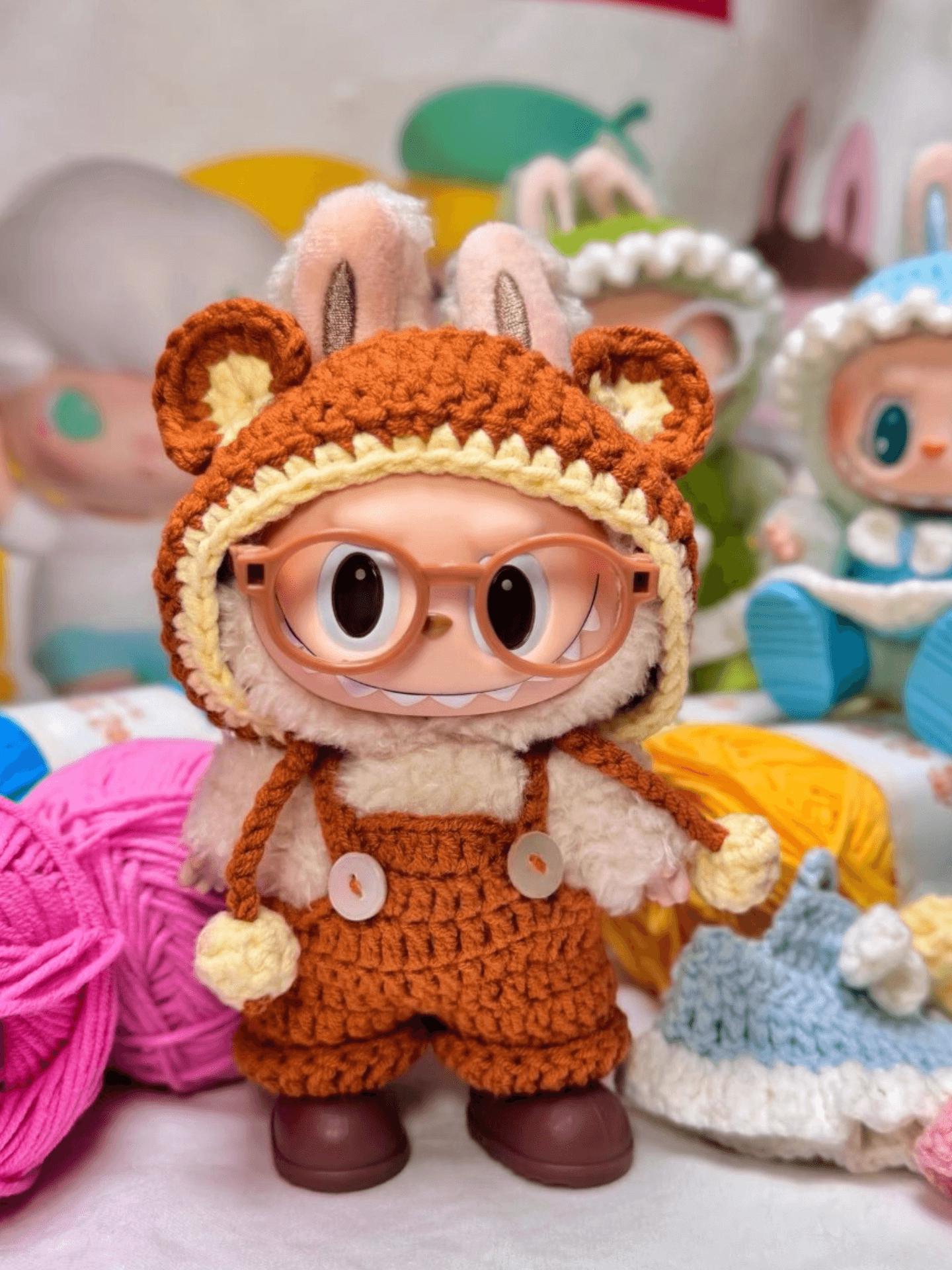 Labubu Knitted Overalls Cute Labubu Clothes 17cm, Labubu Fashion Labubu ...