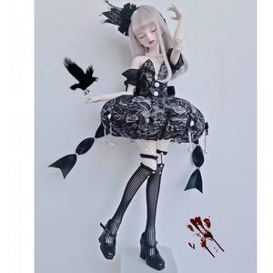 1/3 1/4 BJD Dress Doll Clothes Gothic Dress, Custom Bjd Rococo Dress, MSD MDD Minifee 60cm Bjd ...