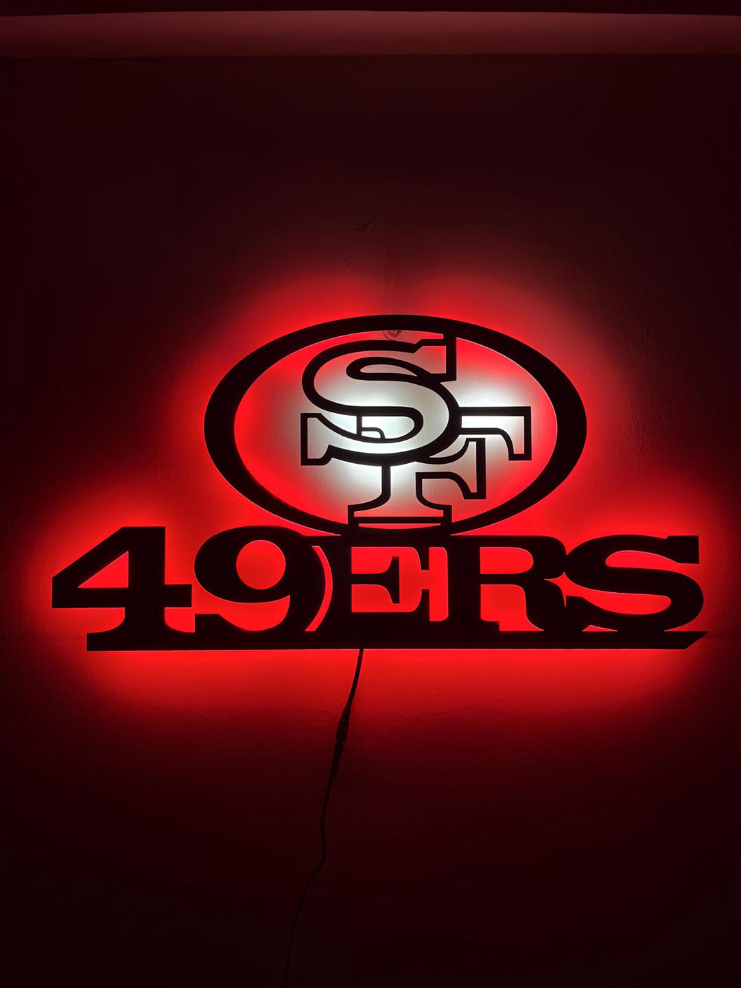 49ers Wooden Led Sign Illuminated Sign Wall Hanging, NFL Team 2025 ...