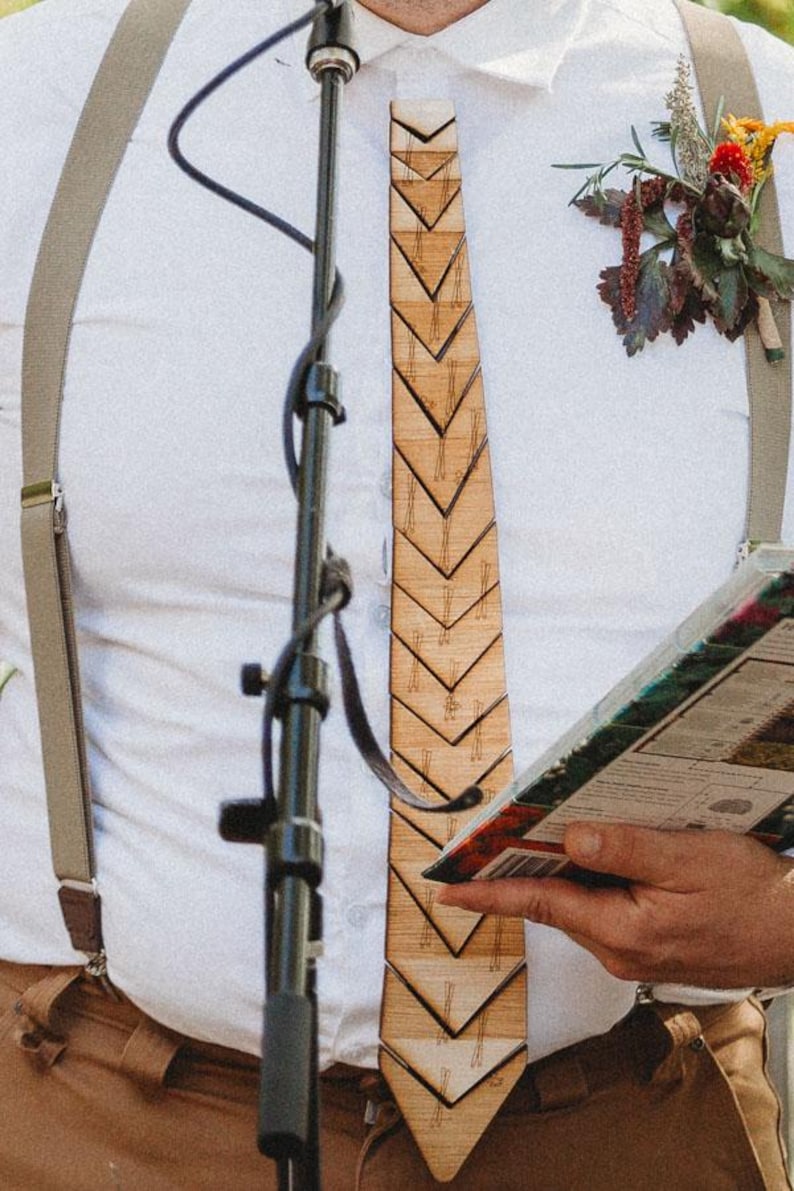Wooden Necktie for Weddings and Special Events -- Laser Cut, Custom ...