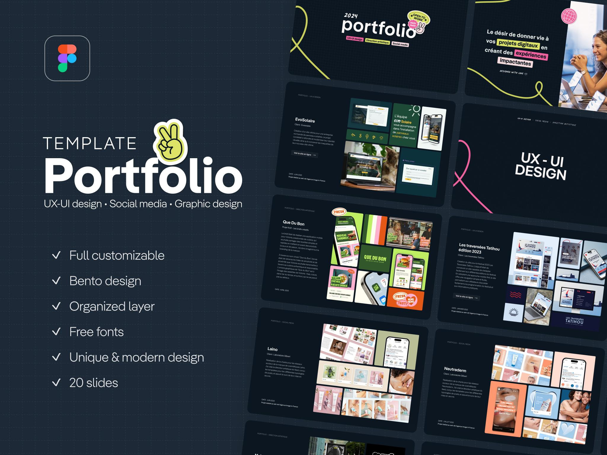 Figma Portfolio Template - UX/UI Design, Community Manager, Graphic ...