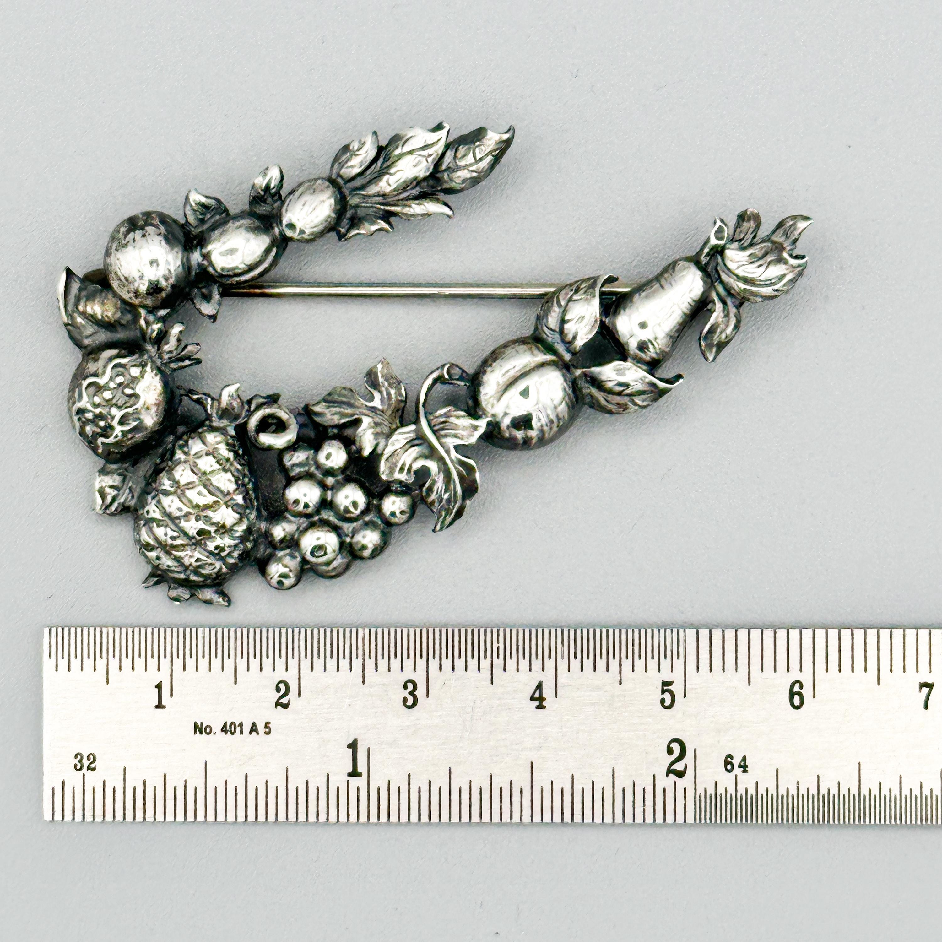 Original Guglielmo Cini Sterling Silver Fruit Brooch Pin, 925, Italian ...