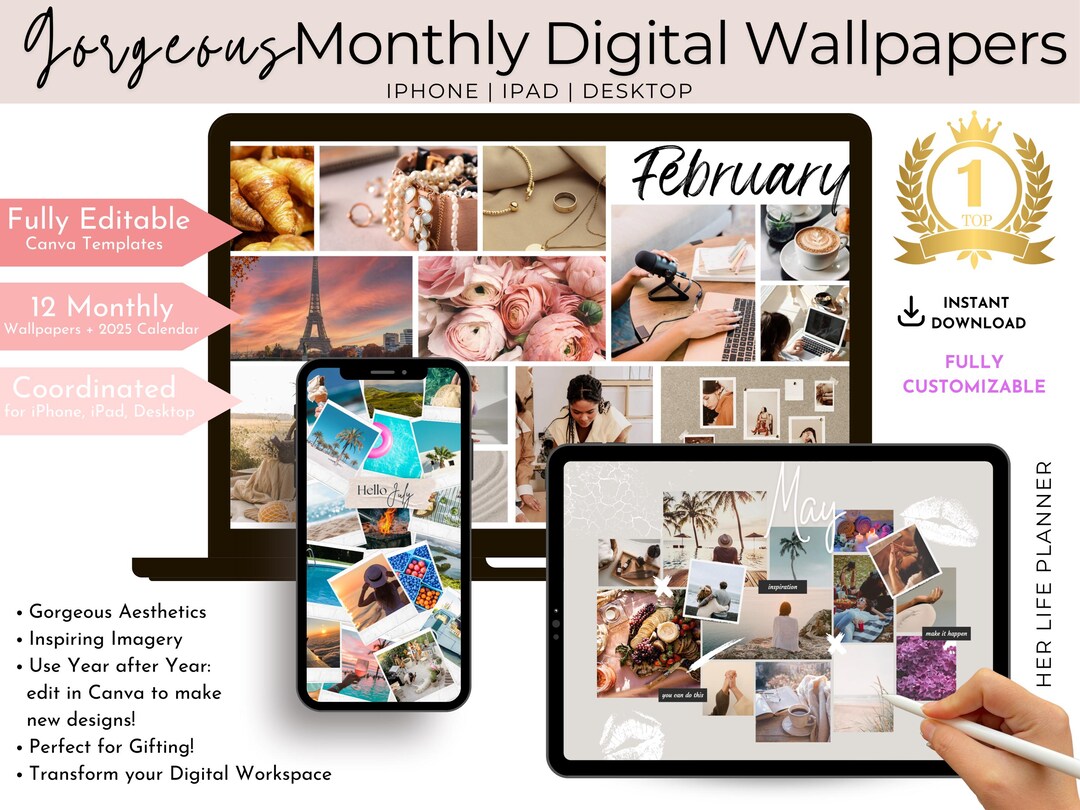 13 Customizable Digital Wallpapers for Iphone, iPad and Desktop ...