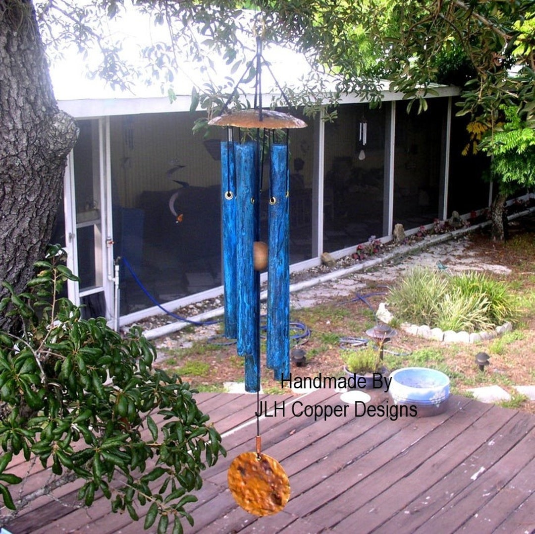 DREAM SONG Wind Chime Medium Copper Blue - Etsy