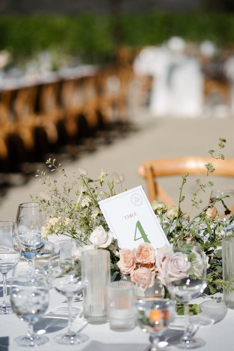 Editable Table Numbers Template | Canva Wedding Table Signs | Minimal ...