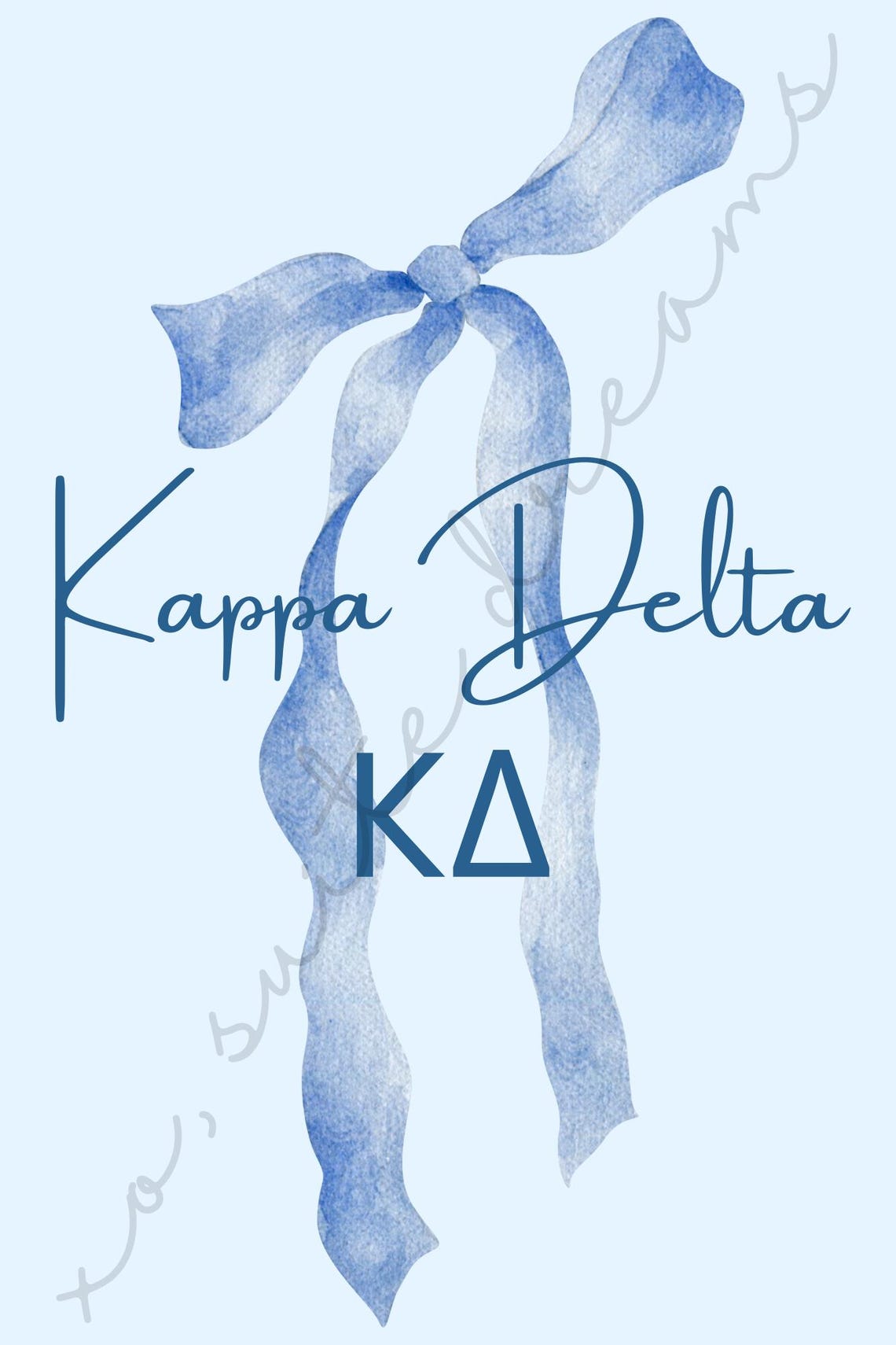 Kappa Delta Sorority Print: Blue Ribbon Dorm Decor (digital Art Print ...