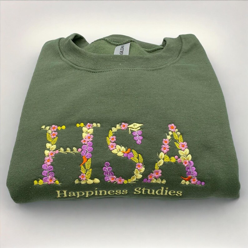 Custom University Floral Letter Embroidered Sweatshirt | College Floral ...