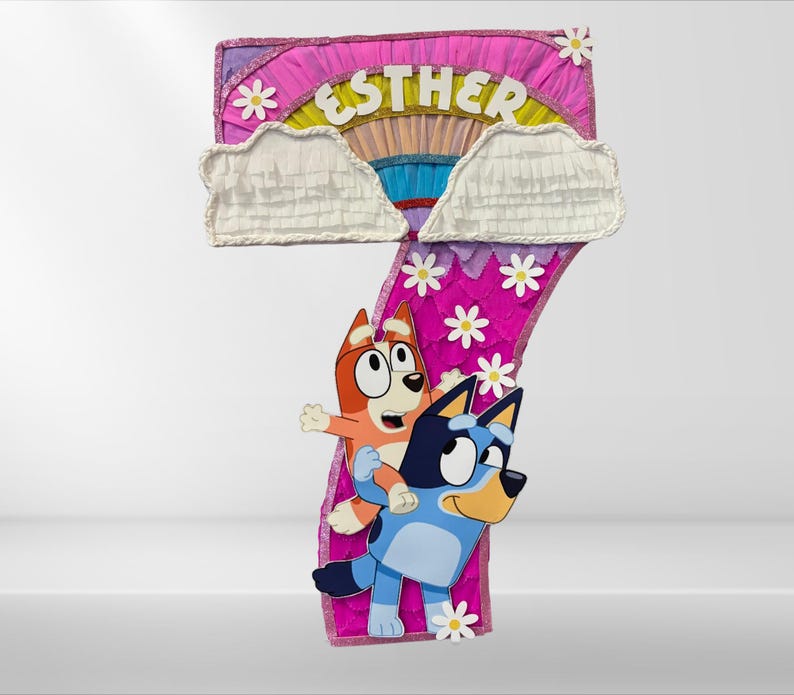 Bluey Pinata - Birthday - Number Pinata - Etsy