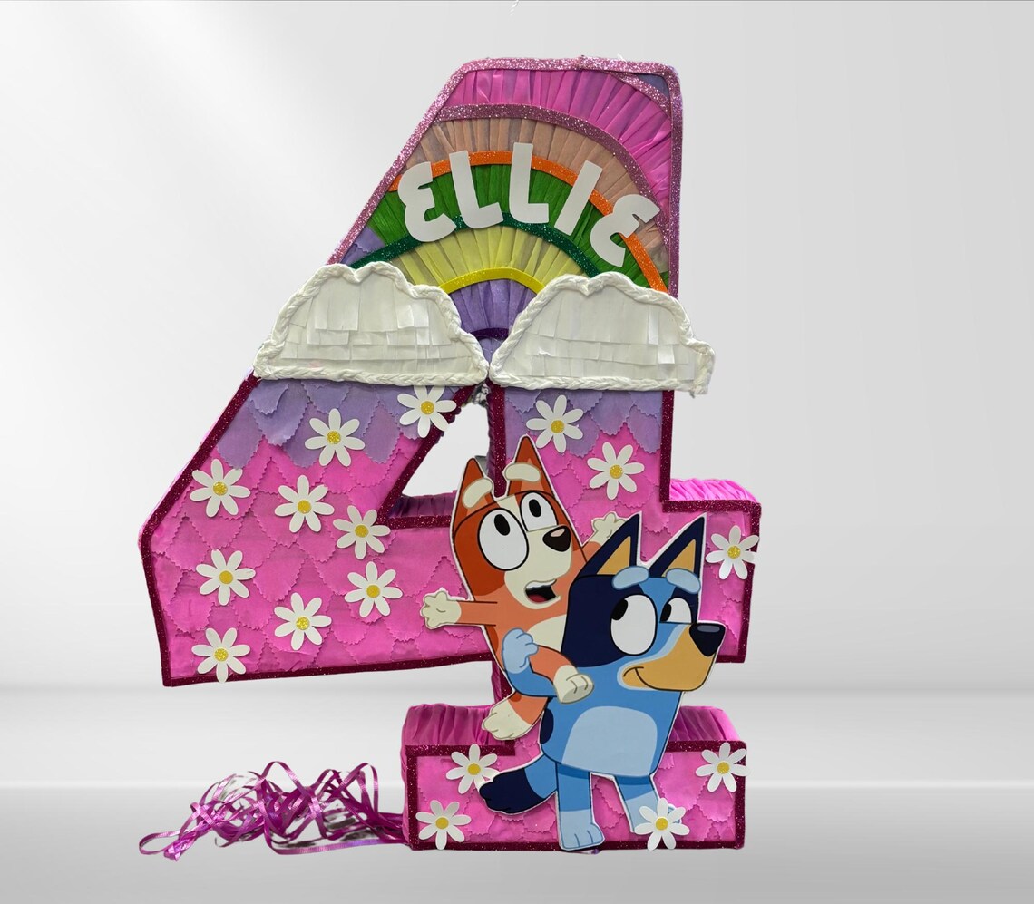 Bluey Pinata - Birthday - Number Pinata - Etsy