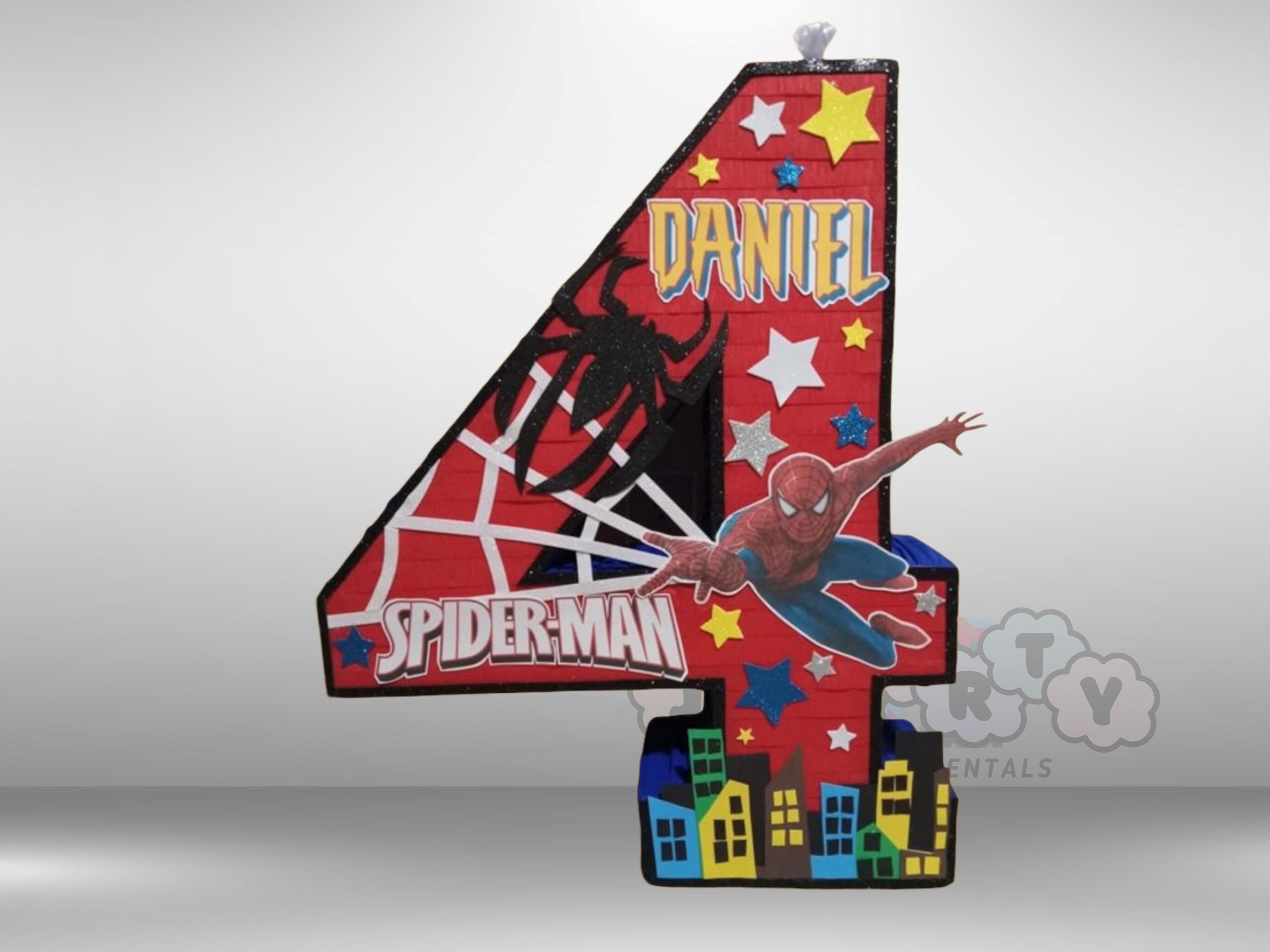 Spiderman Pinata - Birthday - Number Pinata - Etsy