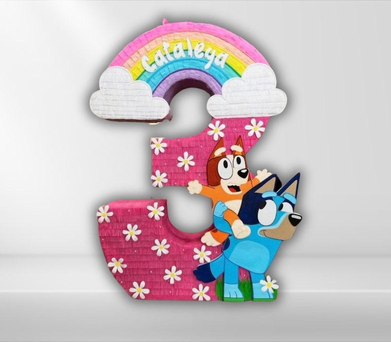 Bluey Pinata - Birthday - Number Pinata - Etsy