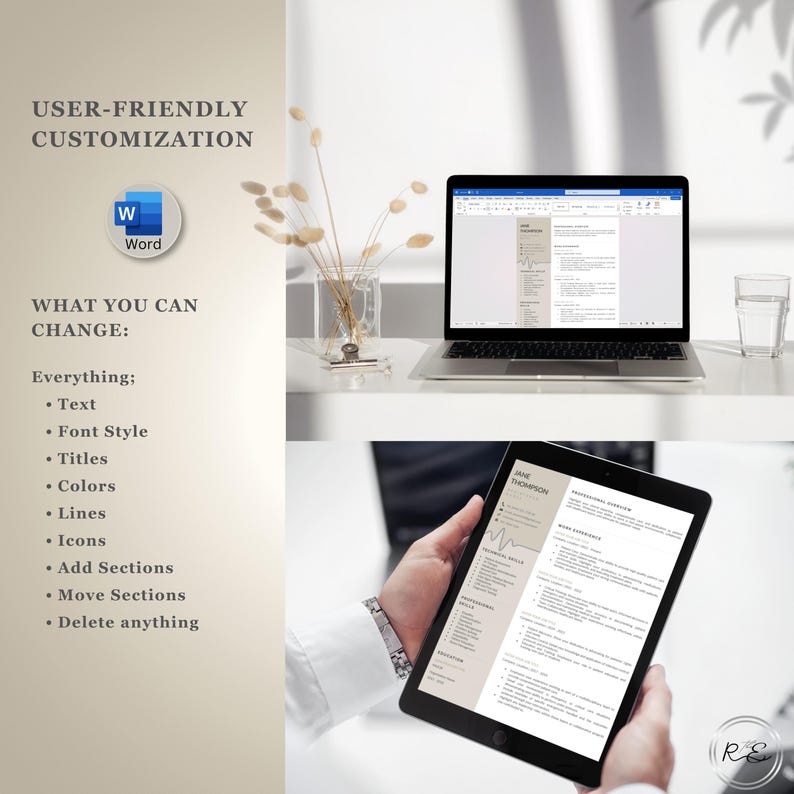 New Grad Nurse Resume Template for Word, Editable Registered Nurse CV ...