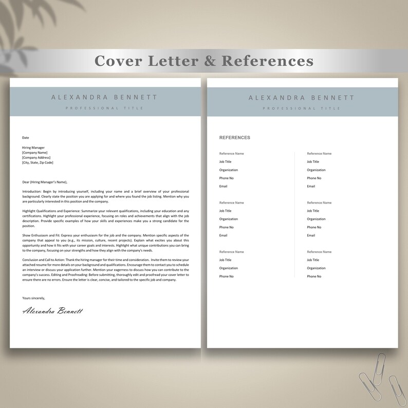 Resume and Cover Letter Template, Creative Resume Template, Creative ...