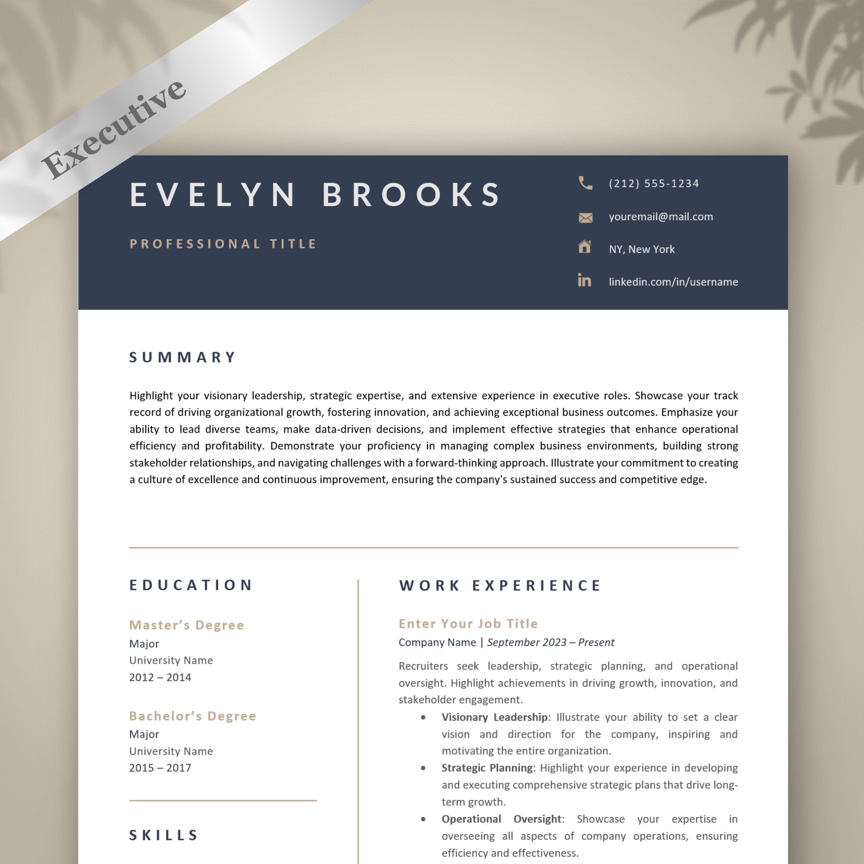Modern 2025 Resume Template, Professionally Designed Word Template ...