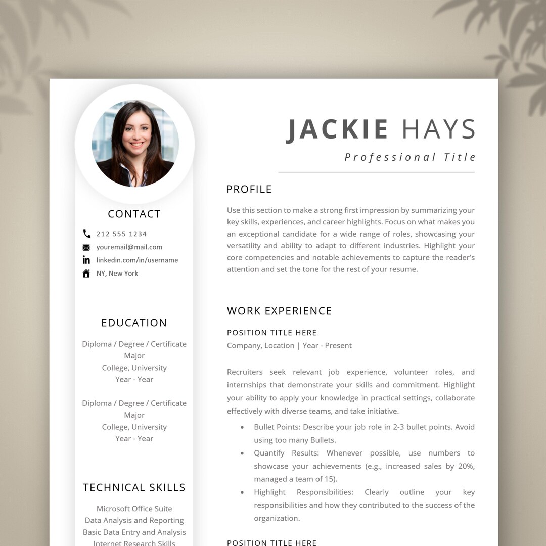 1, 3 Page Resume Template, With Modern Minimalist Features Designed for ...