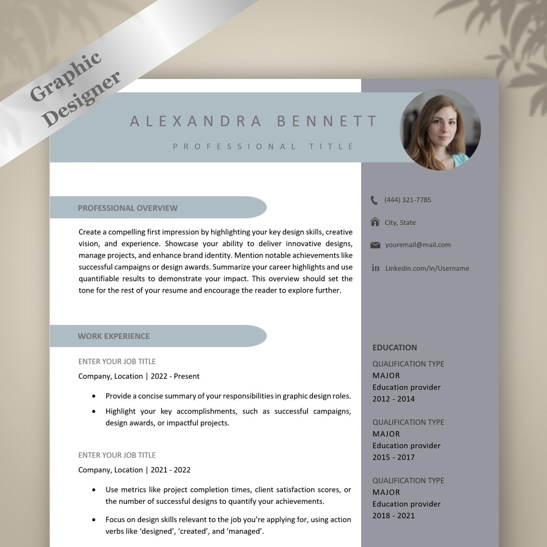 Resume and Cover Letter Template, Creative Resume Template, Creative ...