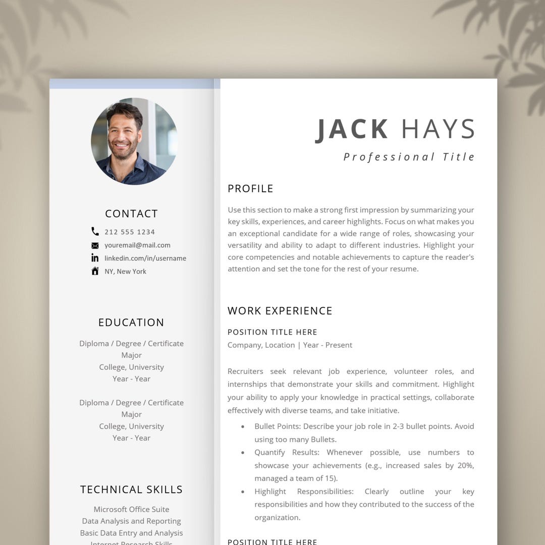 Resume Template for 2025, Innovative and Unique 1-3 Pg Editable Word ...