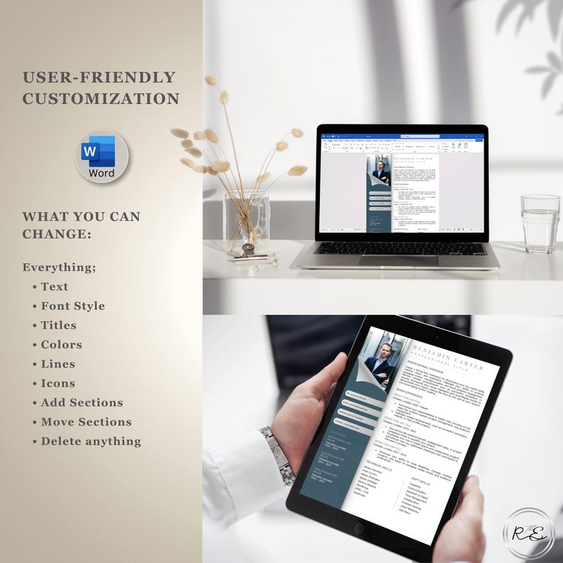 Resume Template, Professional Resume With Photo, Visual Resume ...