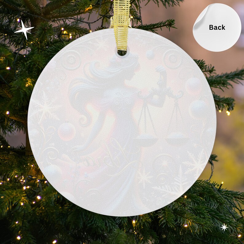 Elegant Libra Zodiac Glass Ornament, Christmas Gift, Zodiac Gift, Libra ...