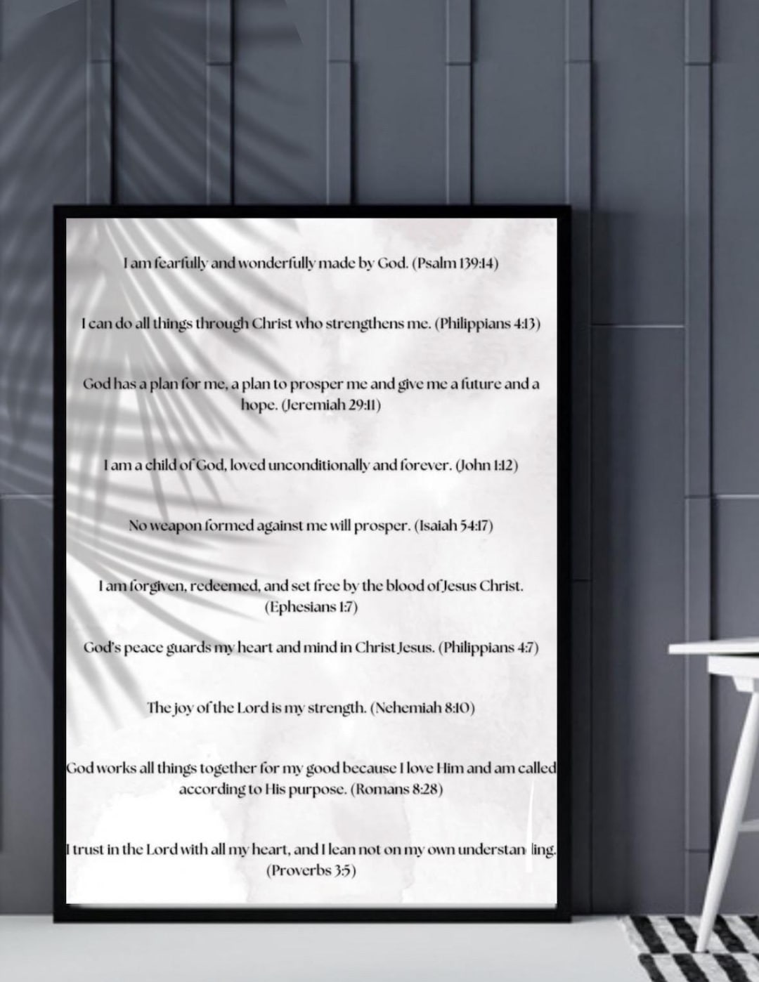 10 Bible Affirmations Printable Art, Christan Poster, Printable Bible ...