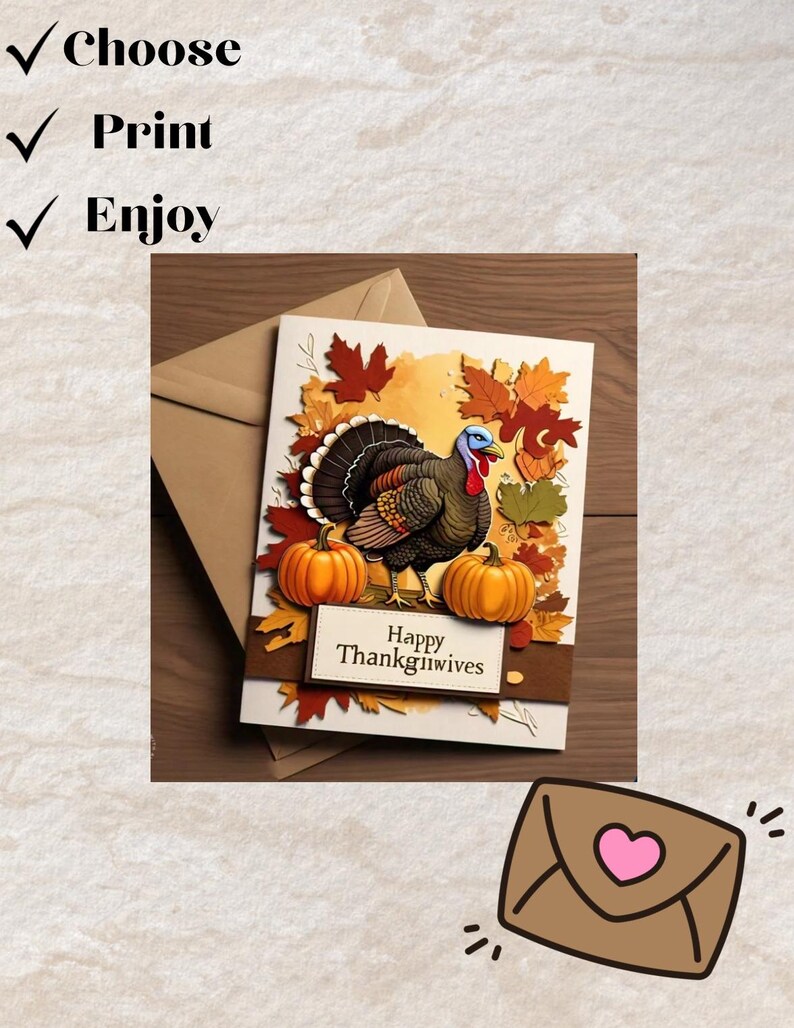 Printable Thanksgiving Cards, Digital Thanksgiving Cards, DIY ...