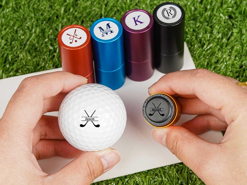 Personalized Name Golf Ball Stamp, Custom Golf Ball Stamp Box, Golf ...