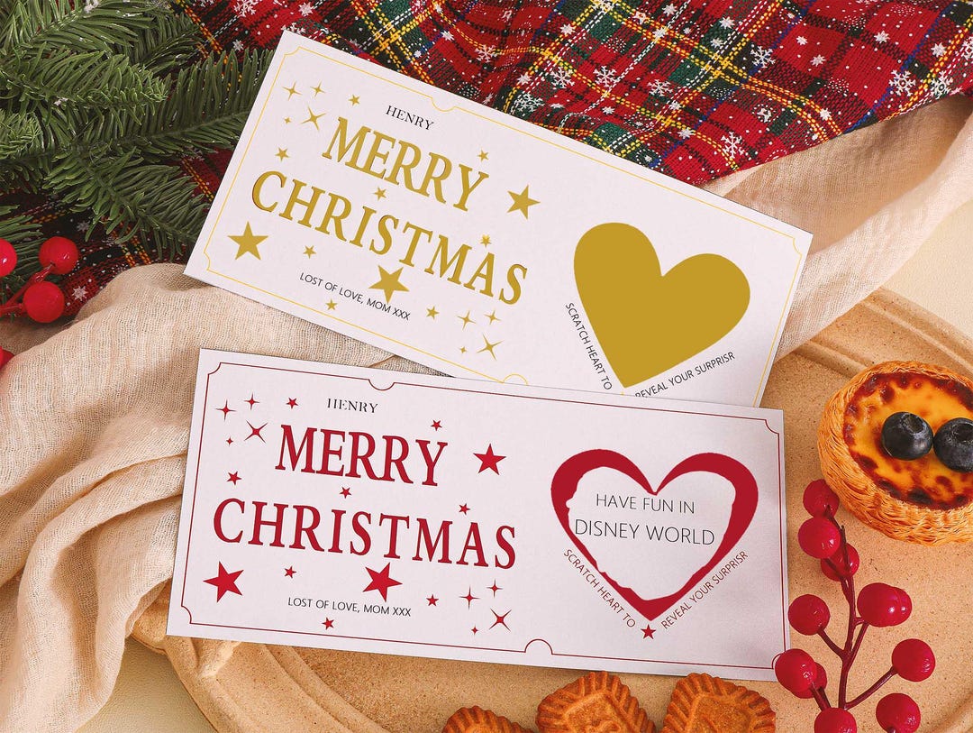 Custom Scratch to Reveal Card, Personalized Scratch Card, Christmas ...
