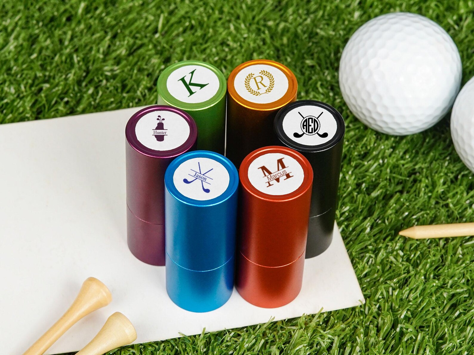 Personalized Name Golf Ball Stamp, Custom Golf Ball Stamp Box, Golf ...