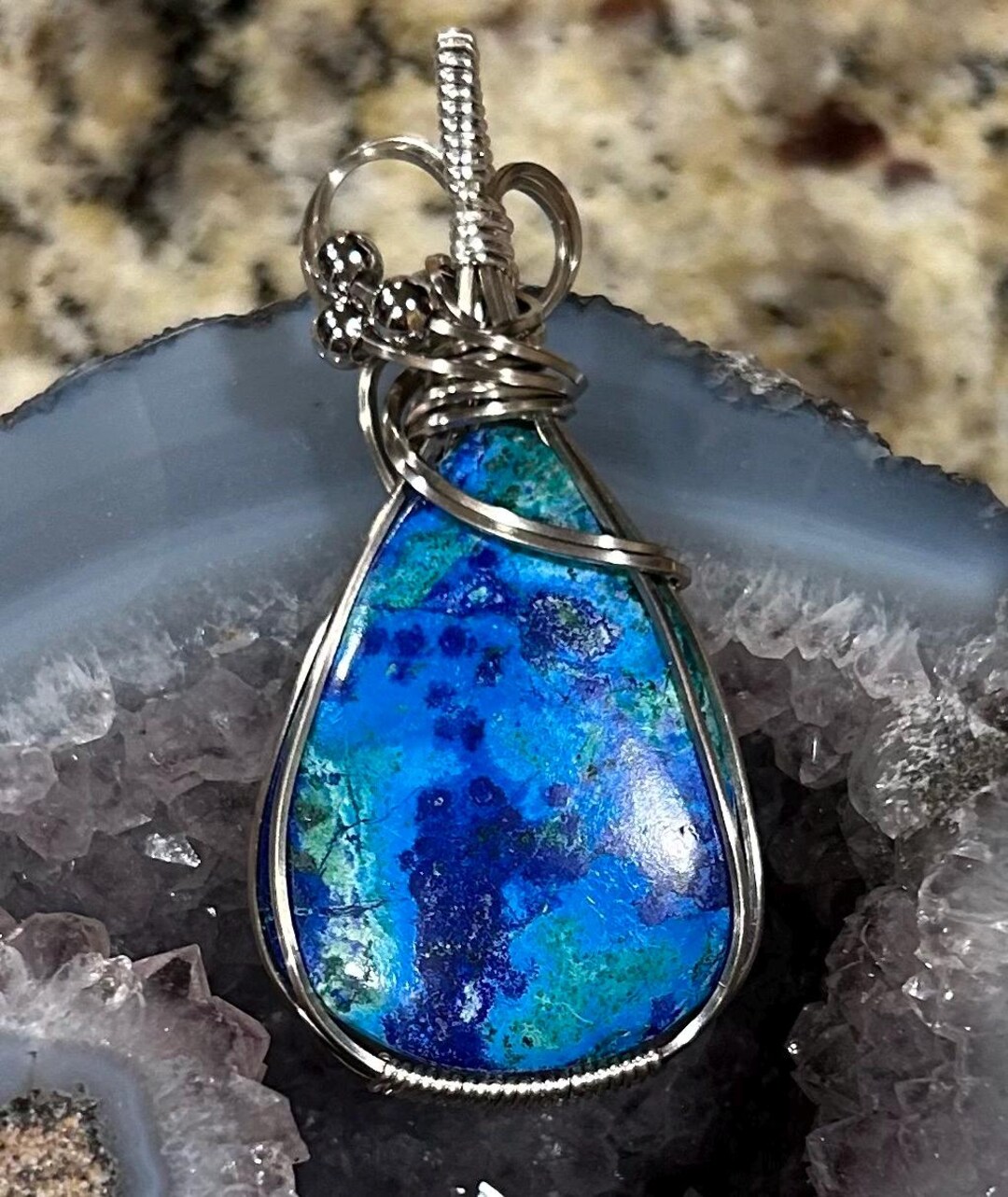 Bluebird Azurite Pendant - Etsy