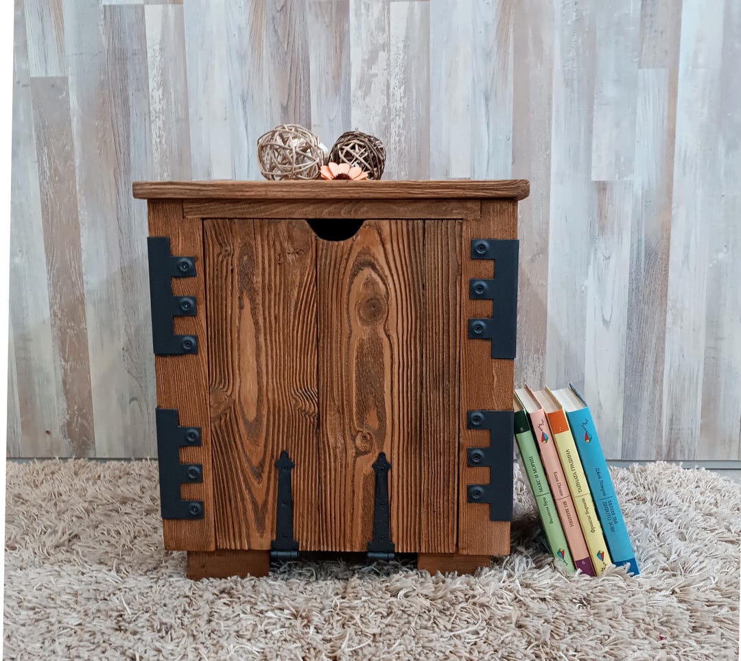 Reclaimed Wood Bedside Table: Rustic Nightstand or Sofa End Table ...