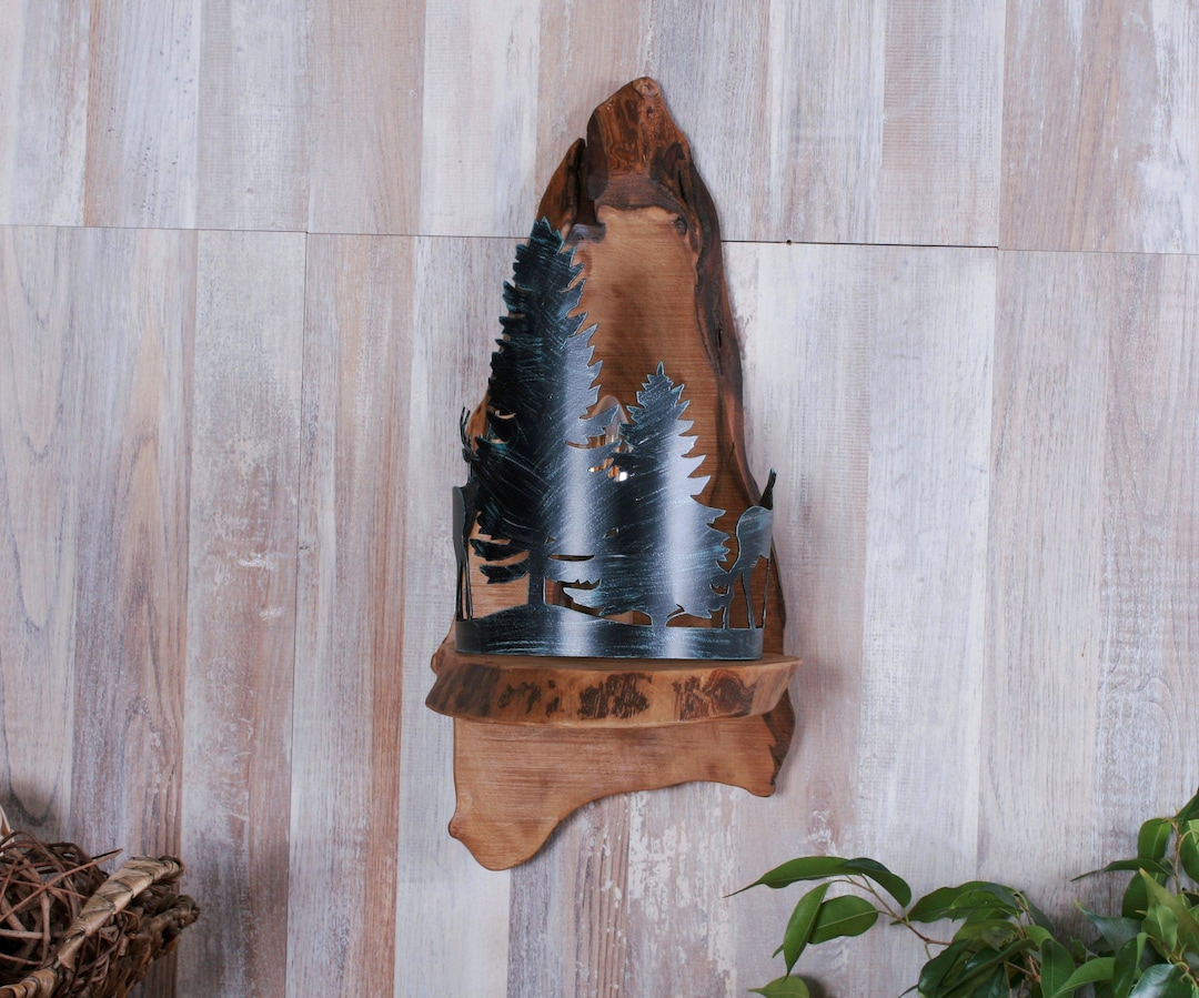 Rustic Wall Light Natural Live Edge Sconce Log House Lighting Cabin ...