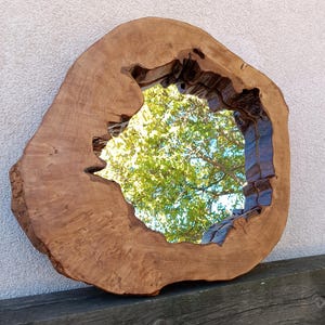 Live Edge Rustic Wooden Slice Mirror,rustic Home Decor Mirror ,natural ...
