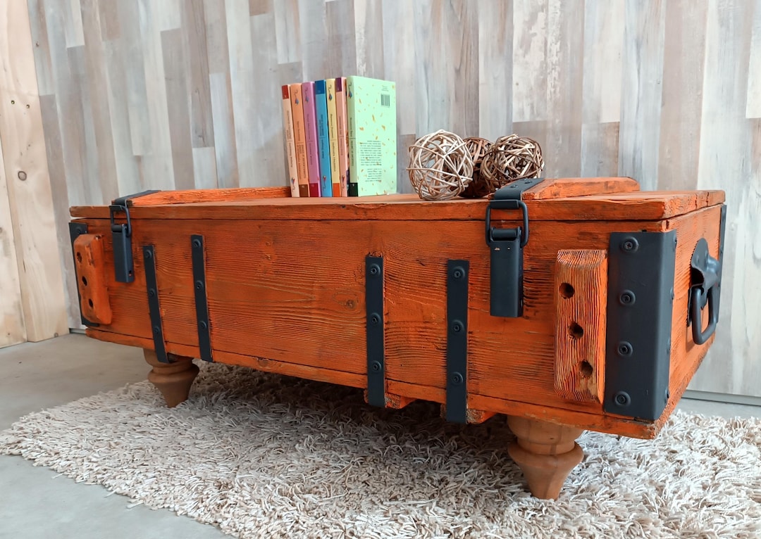 Upcycled Chest Coffee Table: Restored Antique-style Storage Trunk - Etsy