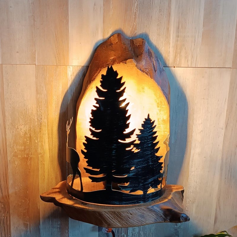 Walnut Wall Light - Etsy