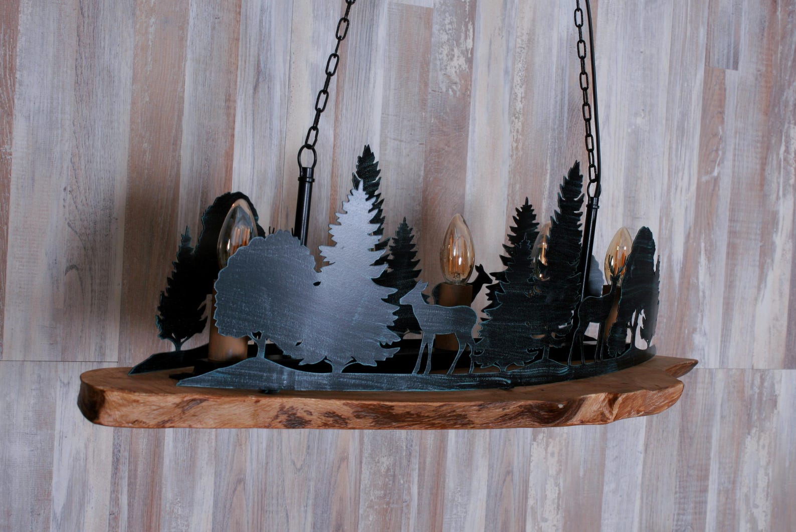 Live Edge Slice LINEAR LAMP, Ceiling Light Fixture, Rustic Light ...