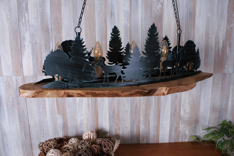 Live Edge Slice LINEAR LAMP, Ceiling Light Fixture, Rustic Light ...