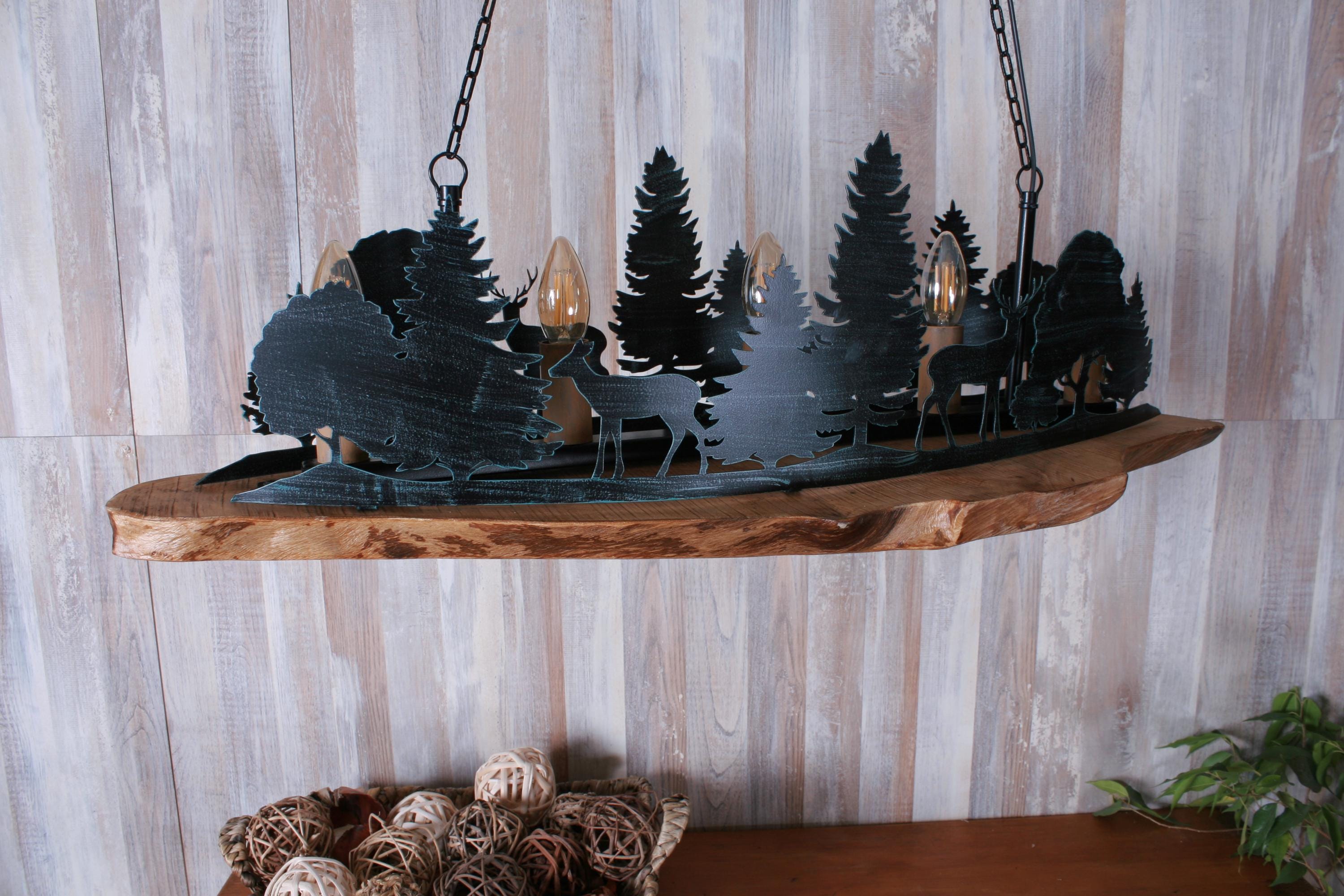 Live Edge Slice LINEAR LAMP, Ceiling Light Fixture, Rustic Light ...