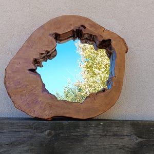 Live Edge Linden Wood Mirror: Rustic Asymmetrical Wall Decor - Etsy