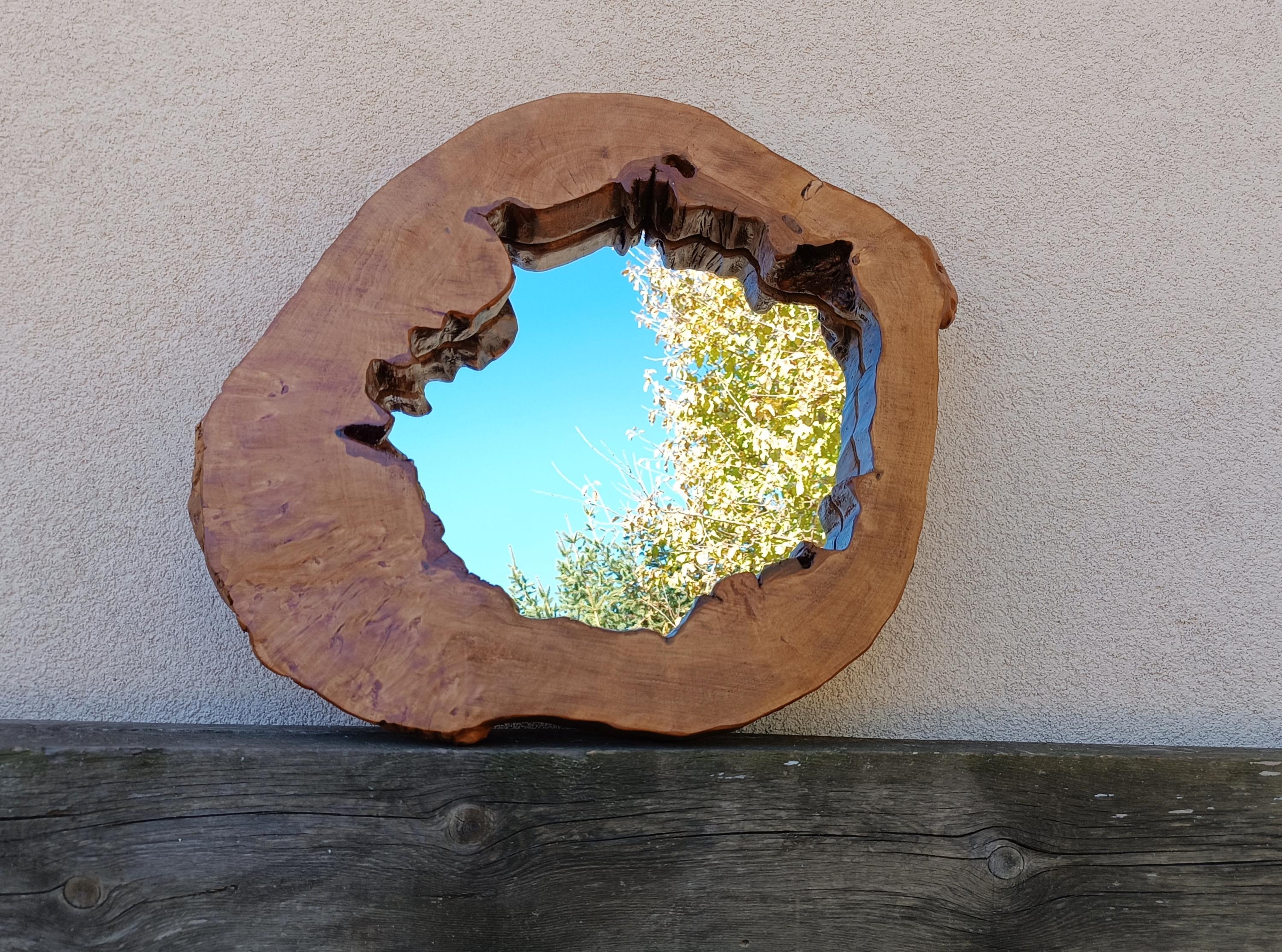 Live Edge Rustic Wooden Slice Mirror,rustic Home Decor Mirror ,natural ...