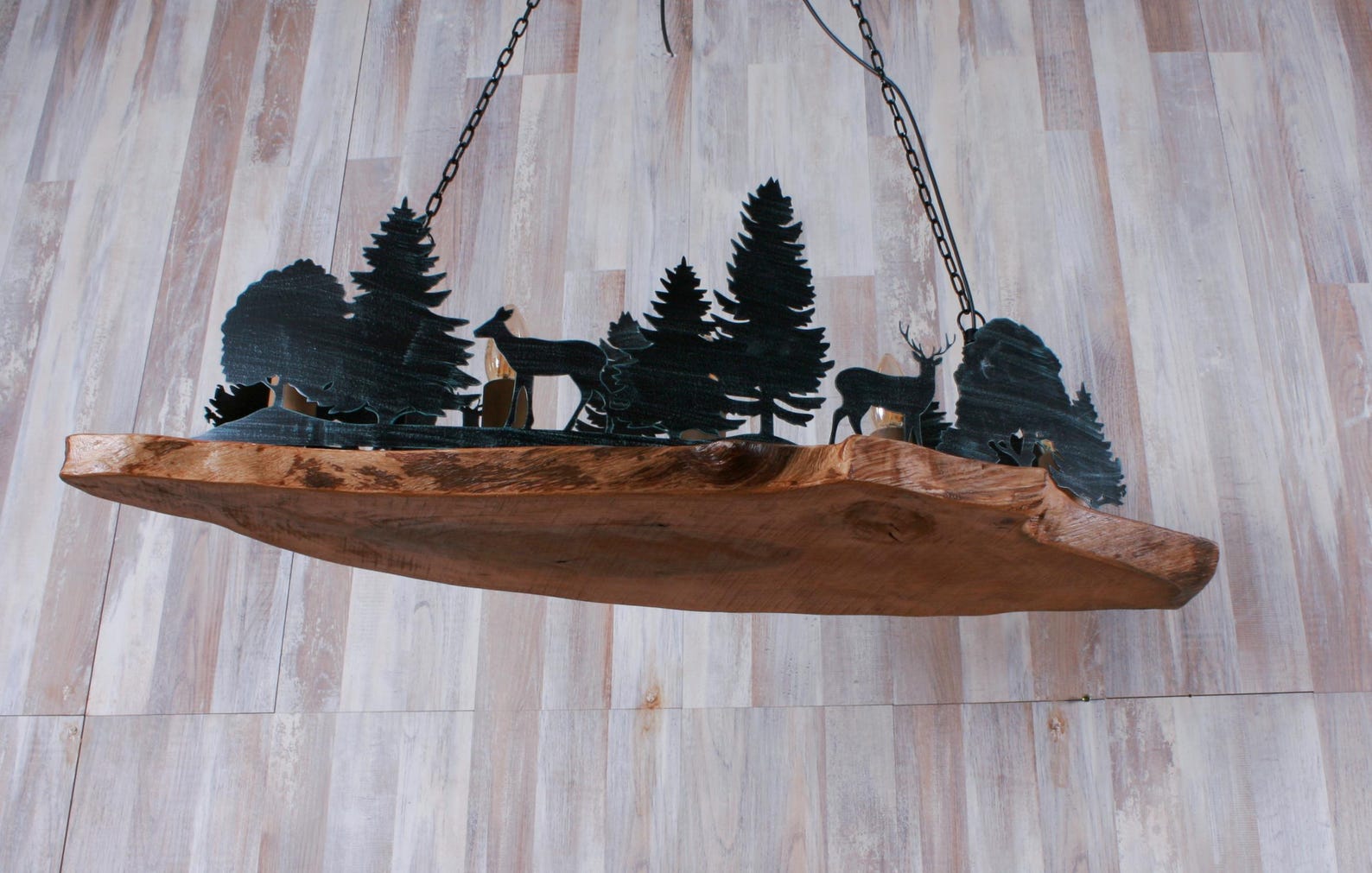 Live Edge Slice LINEAR LAMP, Ceiling Light Fixture, Rustic Light, Dining Light Fixture, Wooden ...