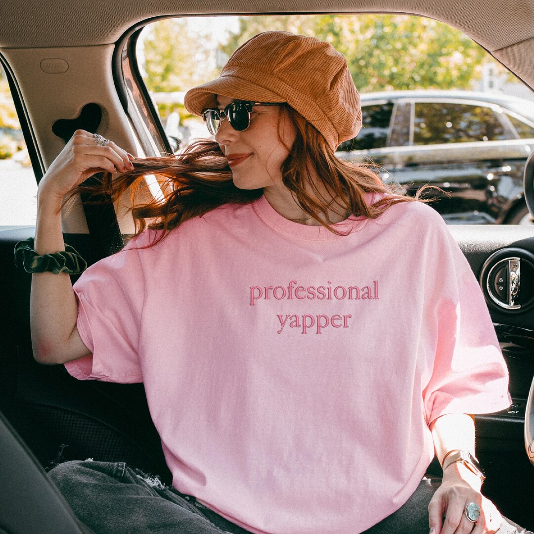Embroidered Details Professional Yapper Comfort Colors T-shirt | Custom ...