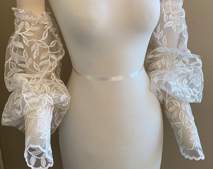 Detachable Wedding Sleeves - Lace Wedding Sleeves - Bishop Style ...