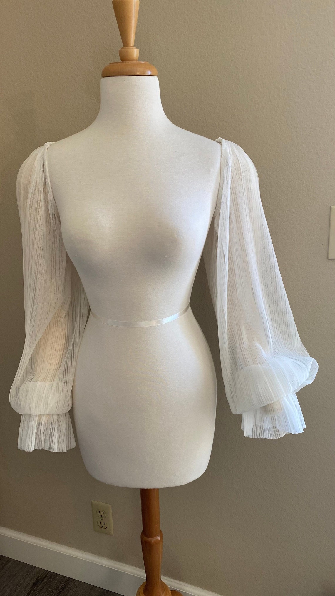 Detachable Wedding Sleeves Pleated Tulle Sleeves Ruffle - Etsy