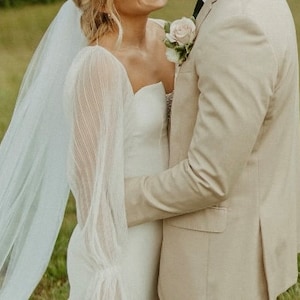 Detachable Wedding Sleeves - Pleated Tulle Sleeves - Ruffle Cuff ...